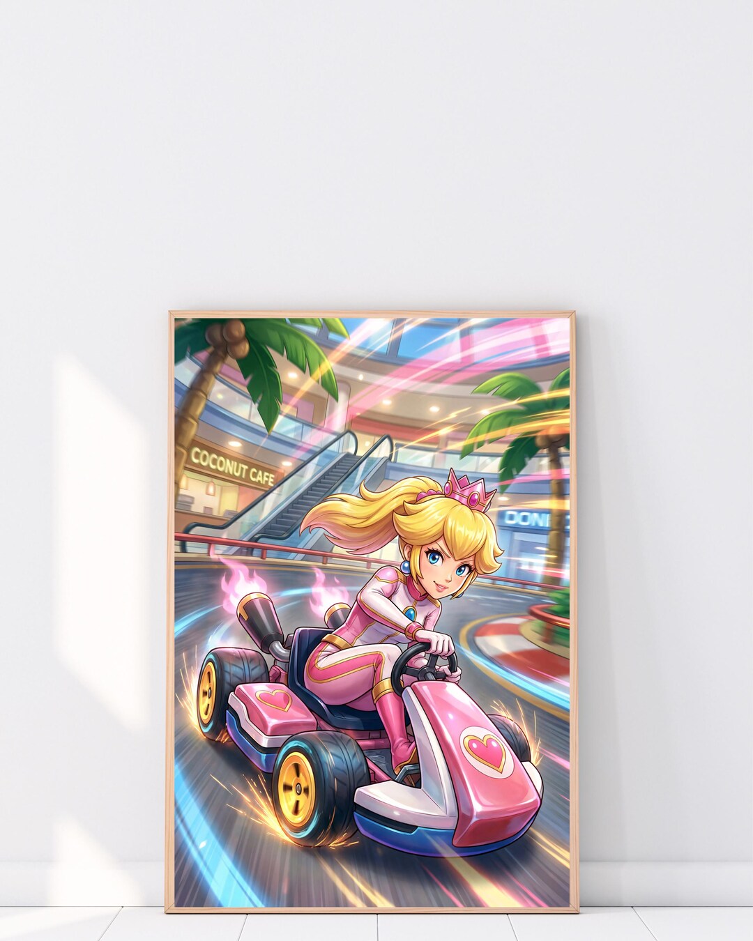Princess Peach - Printable Wall Art - Mario Kart Poster - Super Mario ...