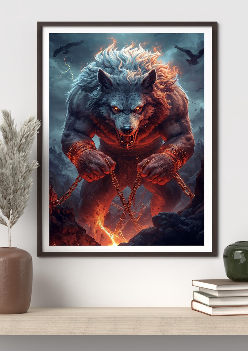 Fenrir - Fantasy Wolf God Wall Art - Mythical Creature Poster - Etsy