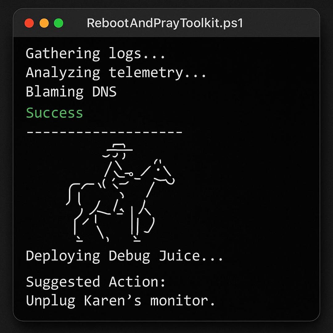 Reboot and Pray Toolkit – Sysadmin Humor Pack With Triage Script ...