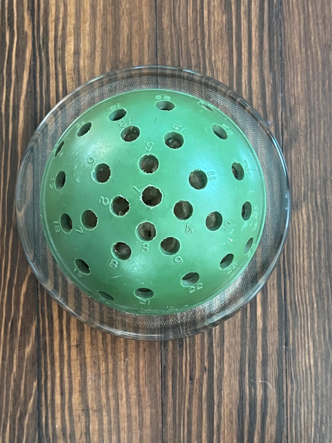 Vintage Green Plastic Flower Frog – Dome Floral Arranger With 29 Holes ...