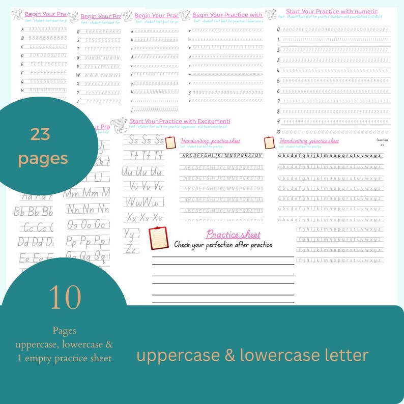 Neat Handwriting Sheets, Printable Worksheets, Alphabet Practice, ABC ...