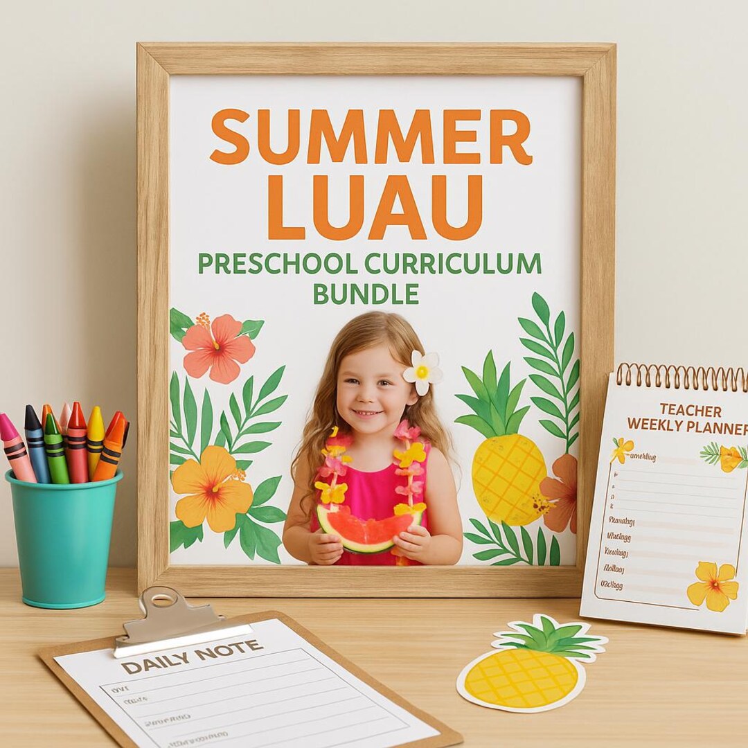 Summer Luau Preschool Curriculum Bundle | 30 Pages | - Etsy
