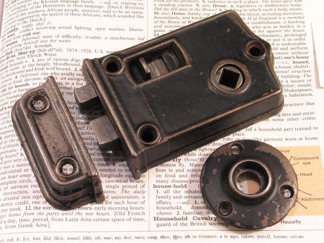 Victorian Door Rim Latch Set W Bolt BED BATH Antique Vintage Hardware B ...