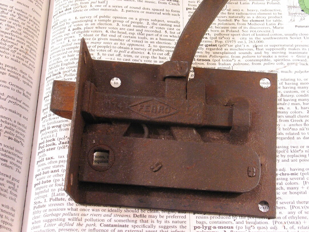 Vintage FERRO Door Rim Latch W Long Lever Arm - Antique Hardware - Etsy