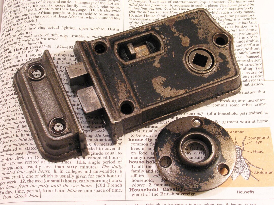 Victorian Door Rim Latch Set W Bolt BED BATH Antique Vintage Hardware A ...