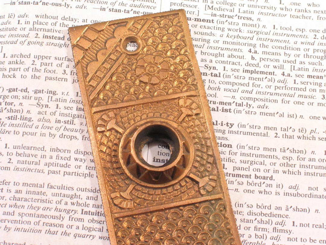 Bronze DAISY Eastlake Vestibule Door Plate PENN Antique Brass Victorian ...