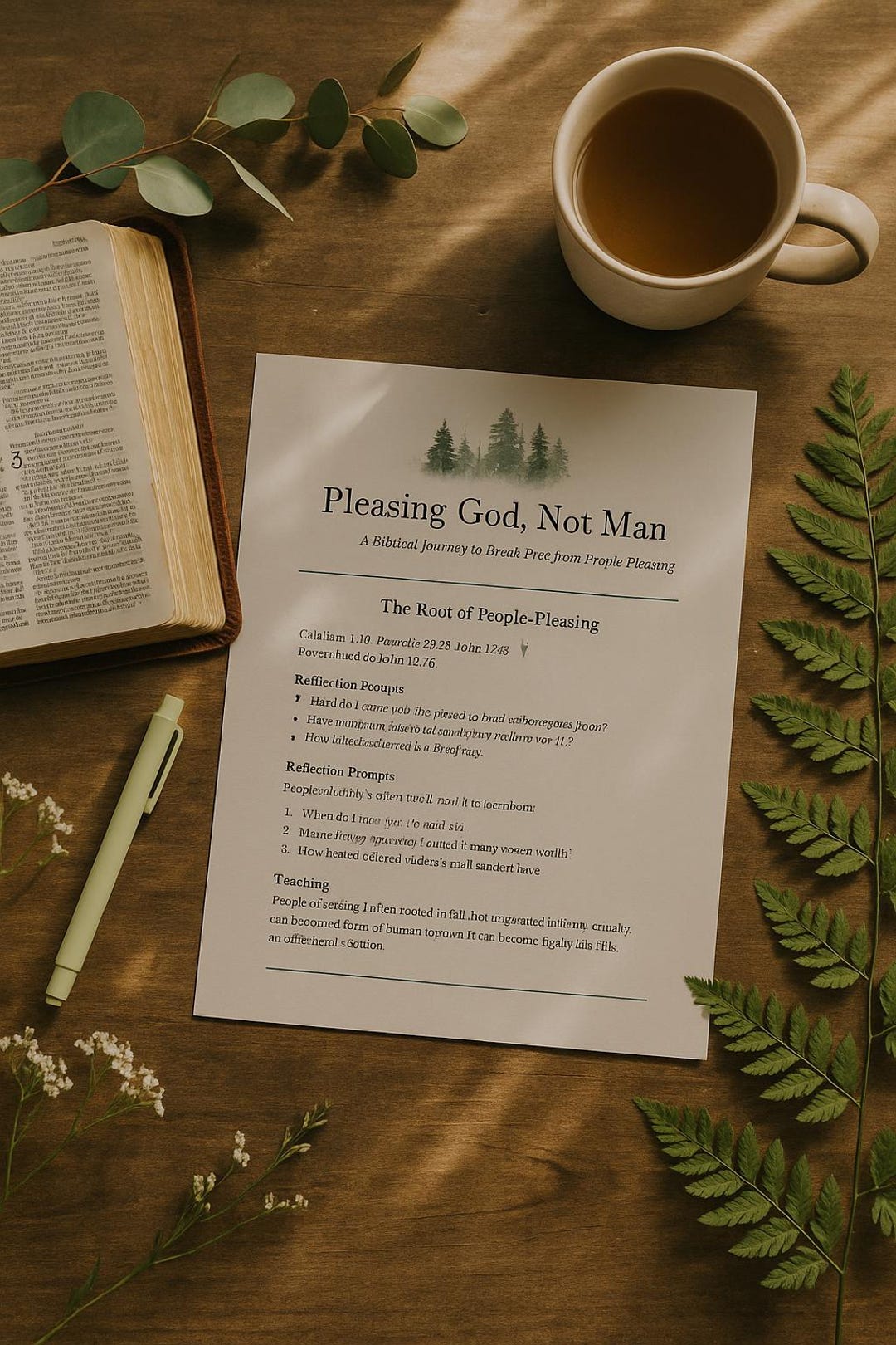 Pleasing God Not Man Christian Bible Study Printable 5-page Faith-based ...