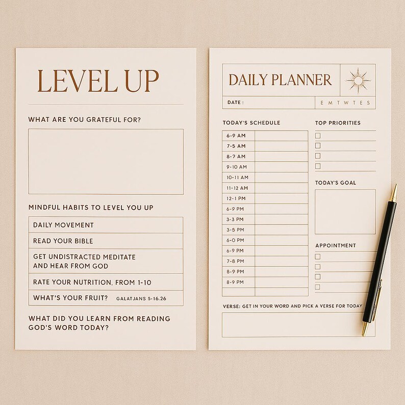 Faith-based Daily Planner Printable Christian Morning Routine Journal ...