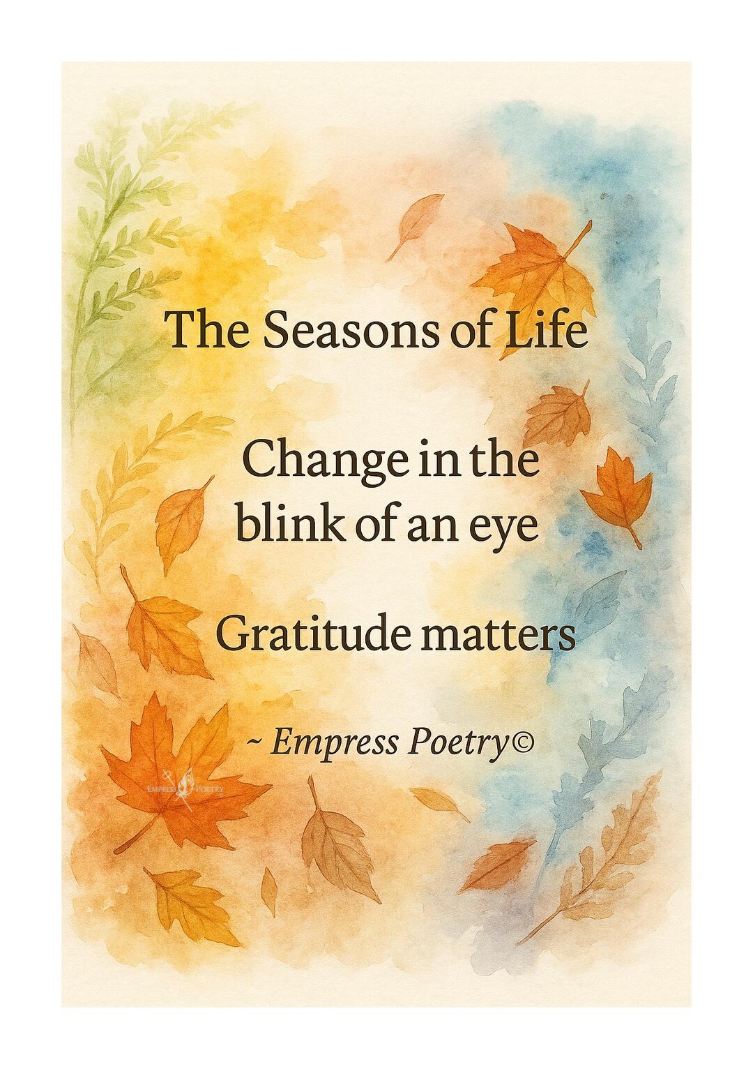 The Seasons of Life – Digital Haiku Wall Art - Etsy
