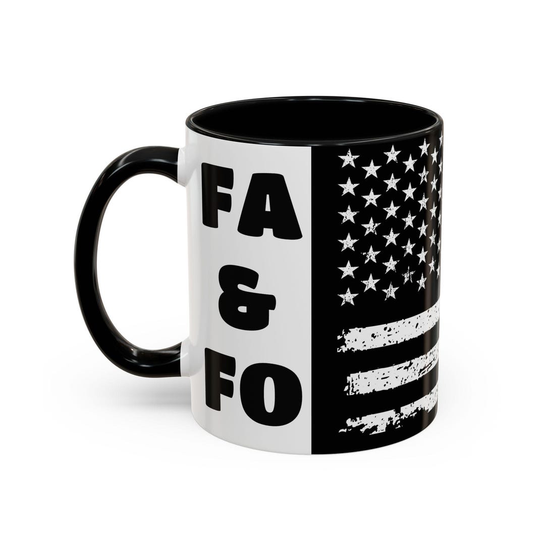 FA&FO Coffee Cup With Black and White Flag - Etsy