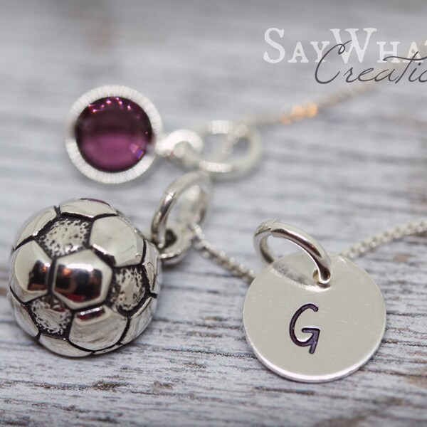 Soccer Ball Initial Necklace - Etsy