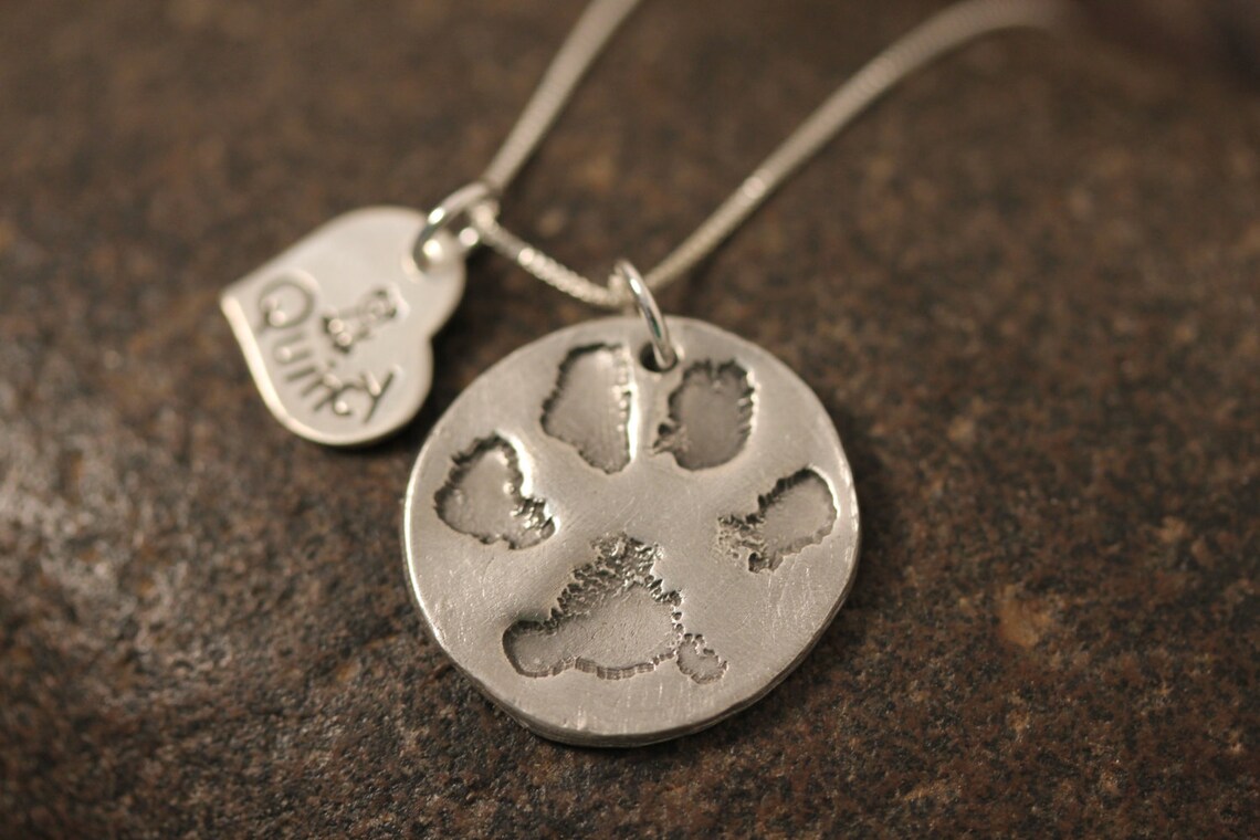 Custom Paw Print Necklace With Your Dog or Cats ACTUAL Paw | Etsy