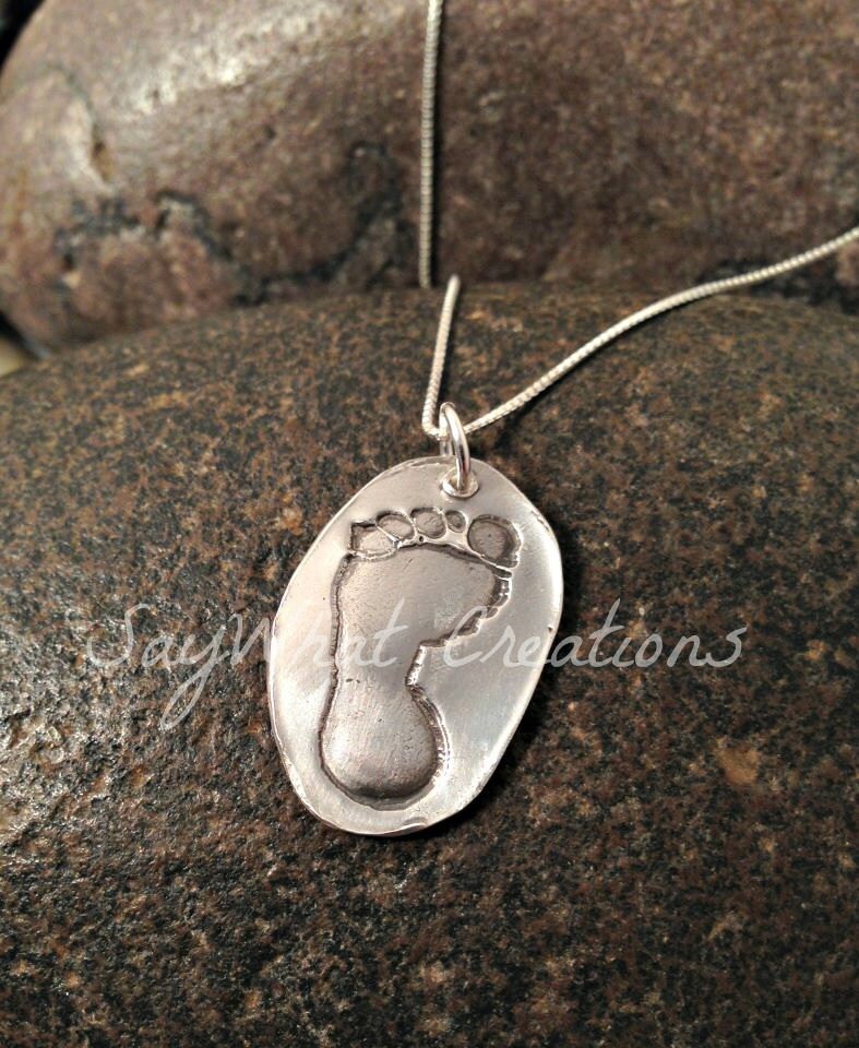 Your Baby or Child's ACTUAL Footprints Made Into Silver - Etsy
