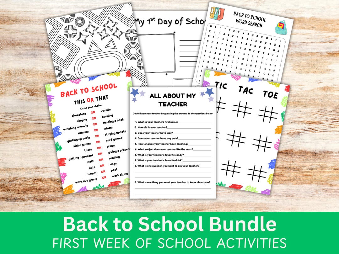 Back to School Activity Bundle - Etsy