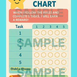 Printable Behavior Chart, Reward System Chart, Kid Behavior Chart - Etsy