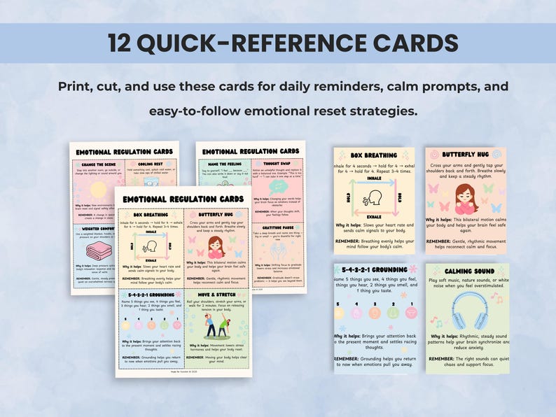 Zones of Regulation Printable Pack | Emotional Regulation Charts, Calm ...