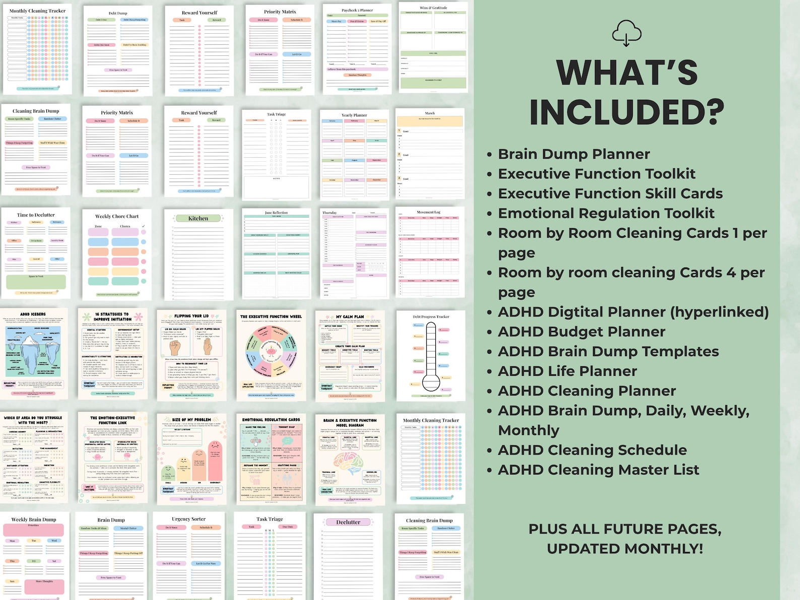 Whole Shop ADHD Brain Dump Bundle | Executive Function, Thought ...