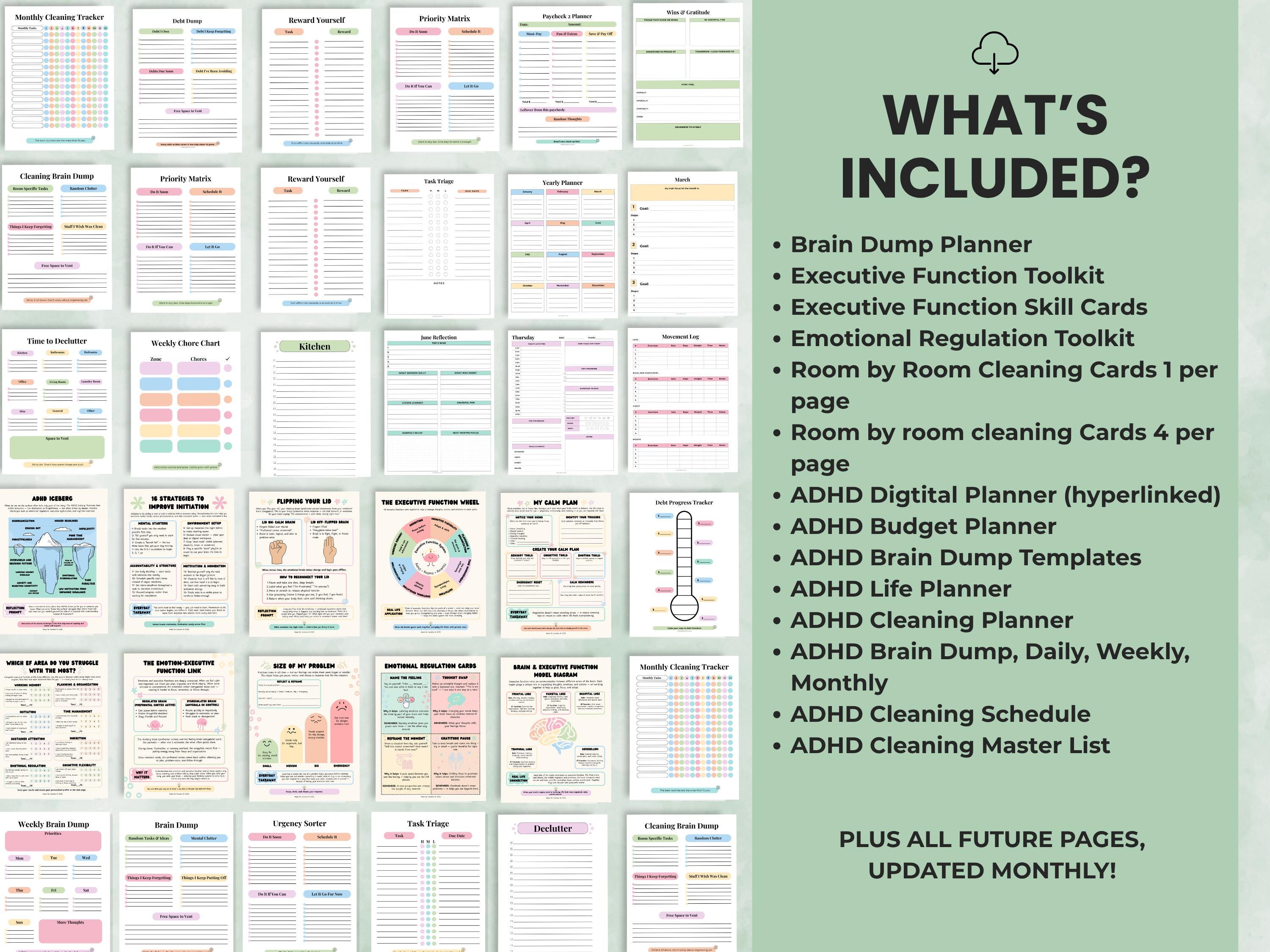 Whole Shop ADHD Brain Dump Bundle | Executive Function, Thought ...