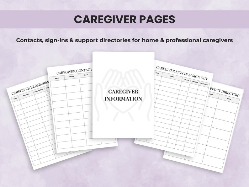 Editable Caregiver Planner, Eldercare Log, Senior Caregiving Checklist ...