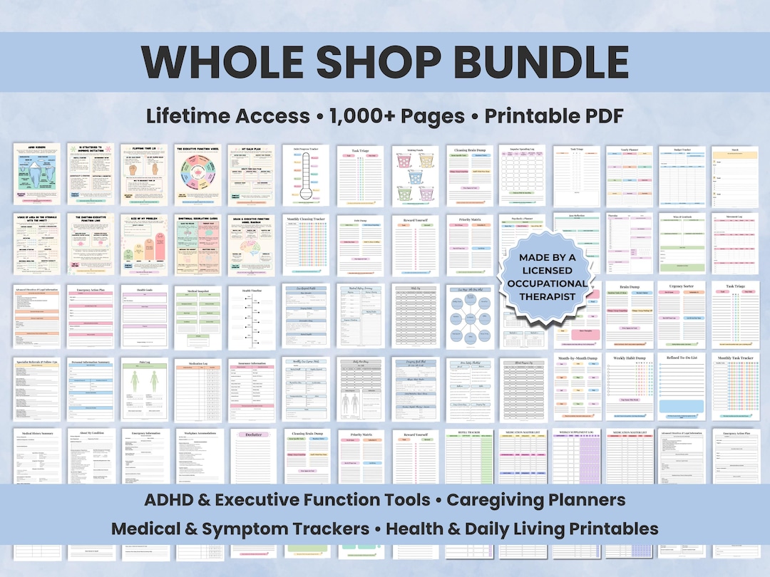 Whole Shop Lifetime Bundle | 1,000+ Therapist-created Printables | ADHD ...