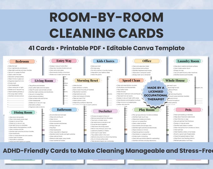 Cleaning Checklist With Pictures, Adhd Cleaning Checklist, Autism ...