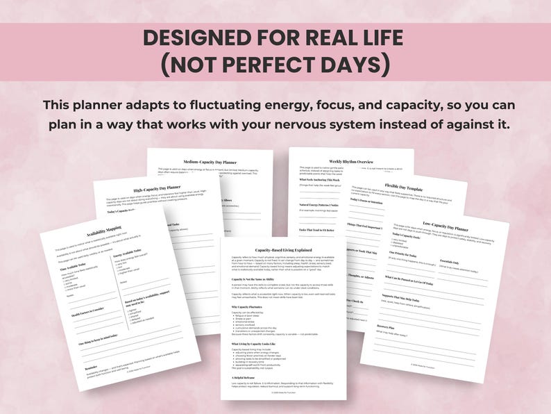 ADHD Autism Planner Printable, Executive Function Daily Planner ...