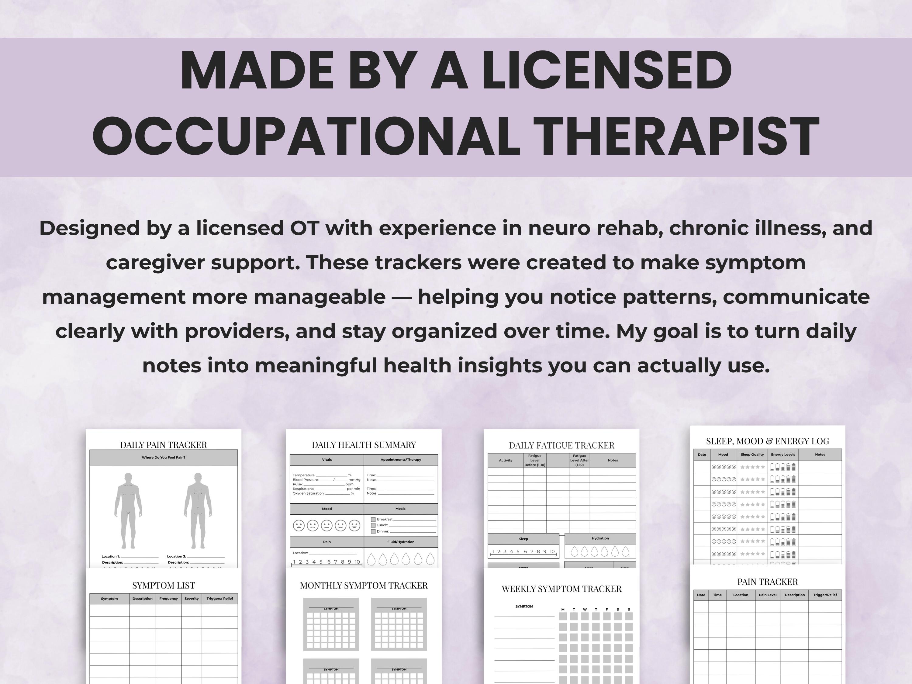 Chronic Illness Symptom Tracker PDF Editable & Printable Journal Pots Syndrome Fibromyalgia ...