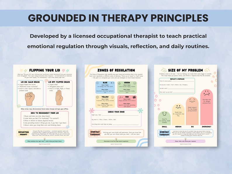 Emotional Regulation Bundle Printable PDF | Zones of Regulation ...
