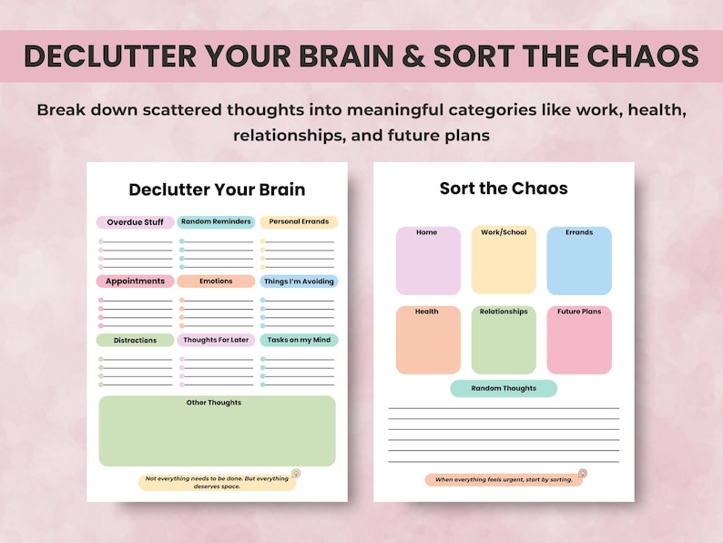 ADHD Brain Dump Templates Printable, Editable Task Tracker, Priority ...