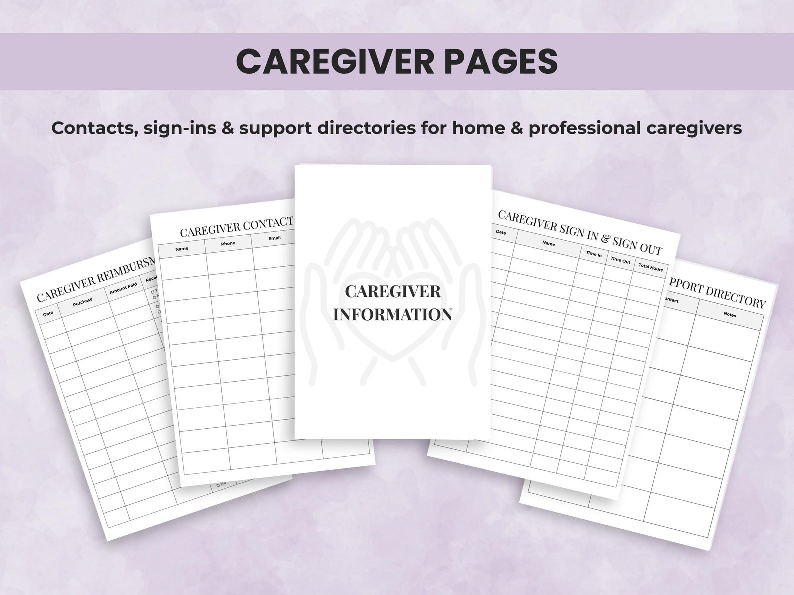 Caregiver Planner Printable PDF, Daily Checklist & Logbook, Elder Care ...