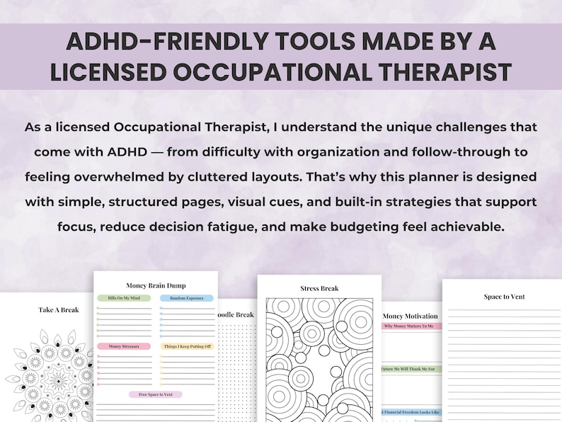 ADHD Budget Planner Printable | Weekly, Biweekly Paycheck Budget ...