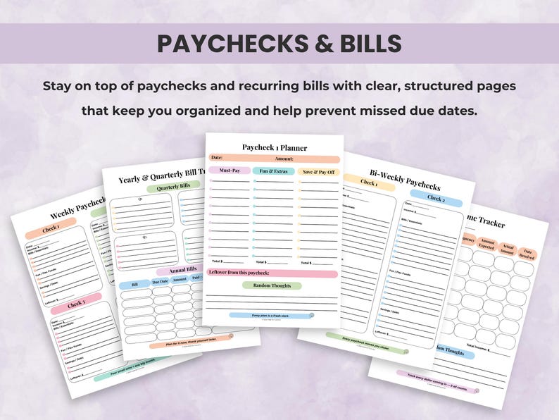 Editable ADHD Budget Templates | Printable Money Planner, Debt Tracker ...