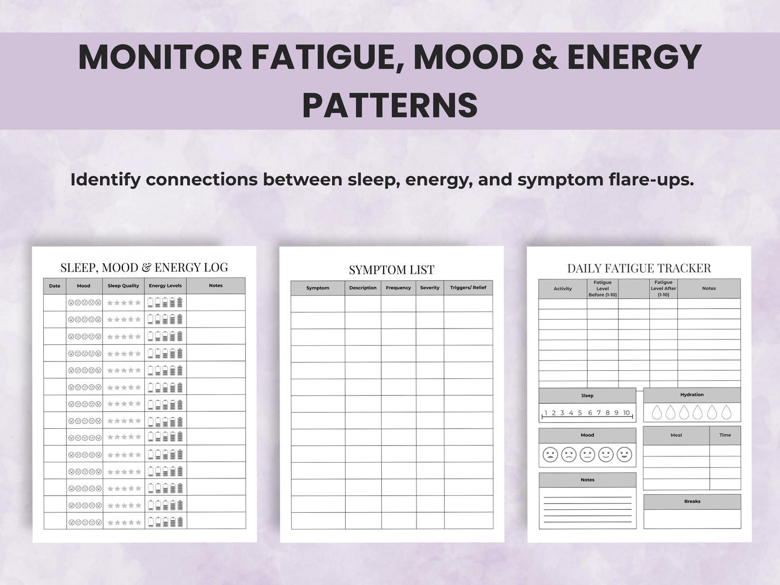 Chronic Illness Symptom Tracker PDF Editable & Printable Journal Pots ...