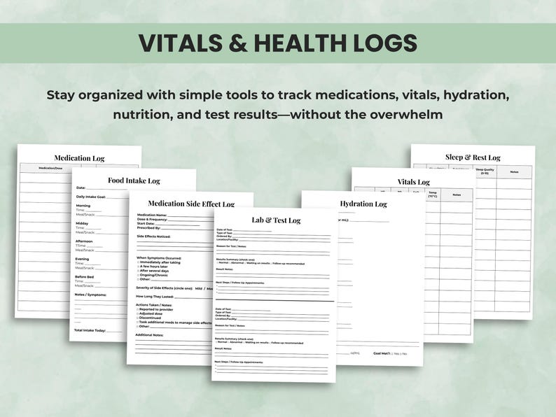 Chronic Illness Health Planner Printable PDF, Editable Symptom Tracker ...