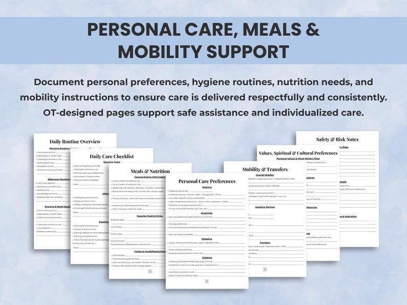 Client Care Planner | Home Care Forms & Caregiver Binder | Senior Care ...