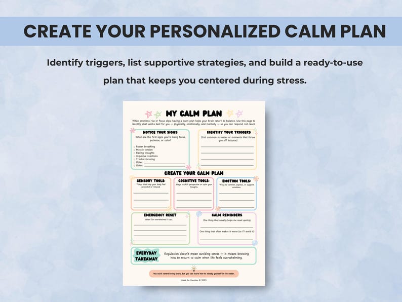Emotional Regulation Worksheets for Kids & Adults | Calm Plan, Flipping ...