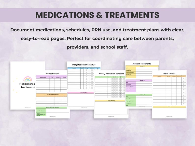 Children’s Health Planner Printable, Kids Medical Binder, Child Medical ...