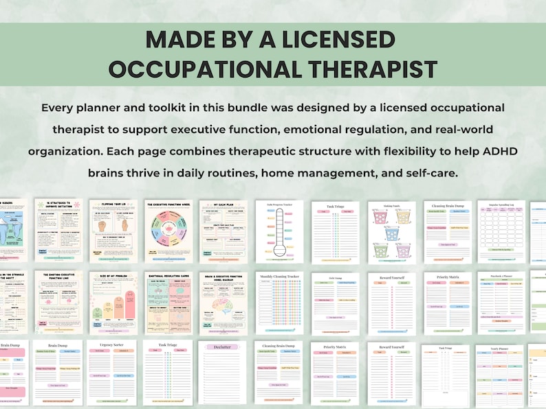 Executive Function Worksheets Bundle, ADHD Therapy Tools ...