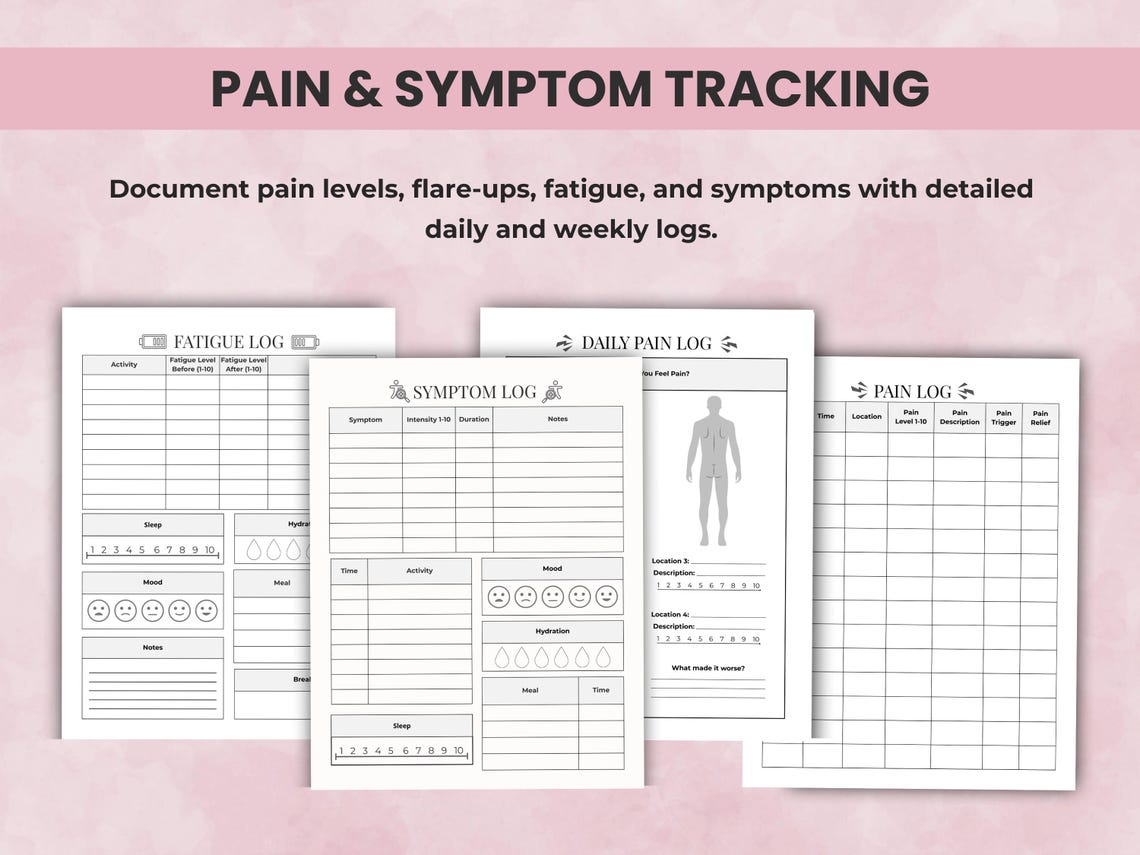 Editable Vitals and Health Logs for Chronic Illness, Eldercare, Medical ...