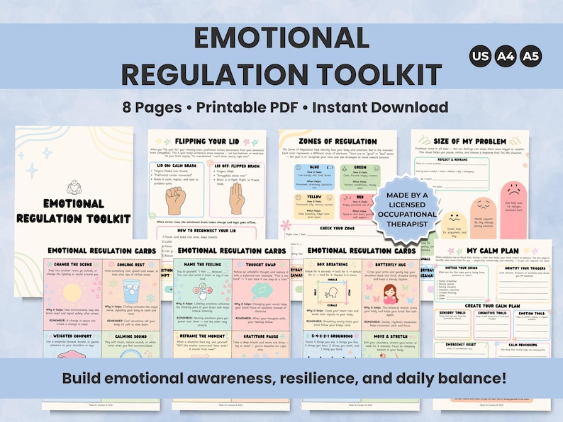 Zones of Regulation Printable Pack | Emotional Regulation Charts, Calm ...