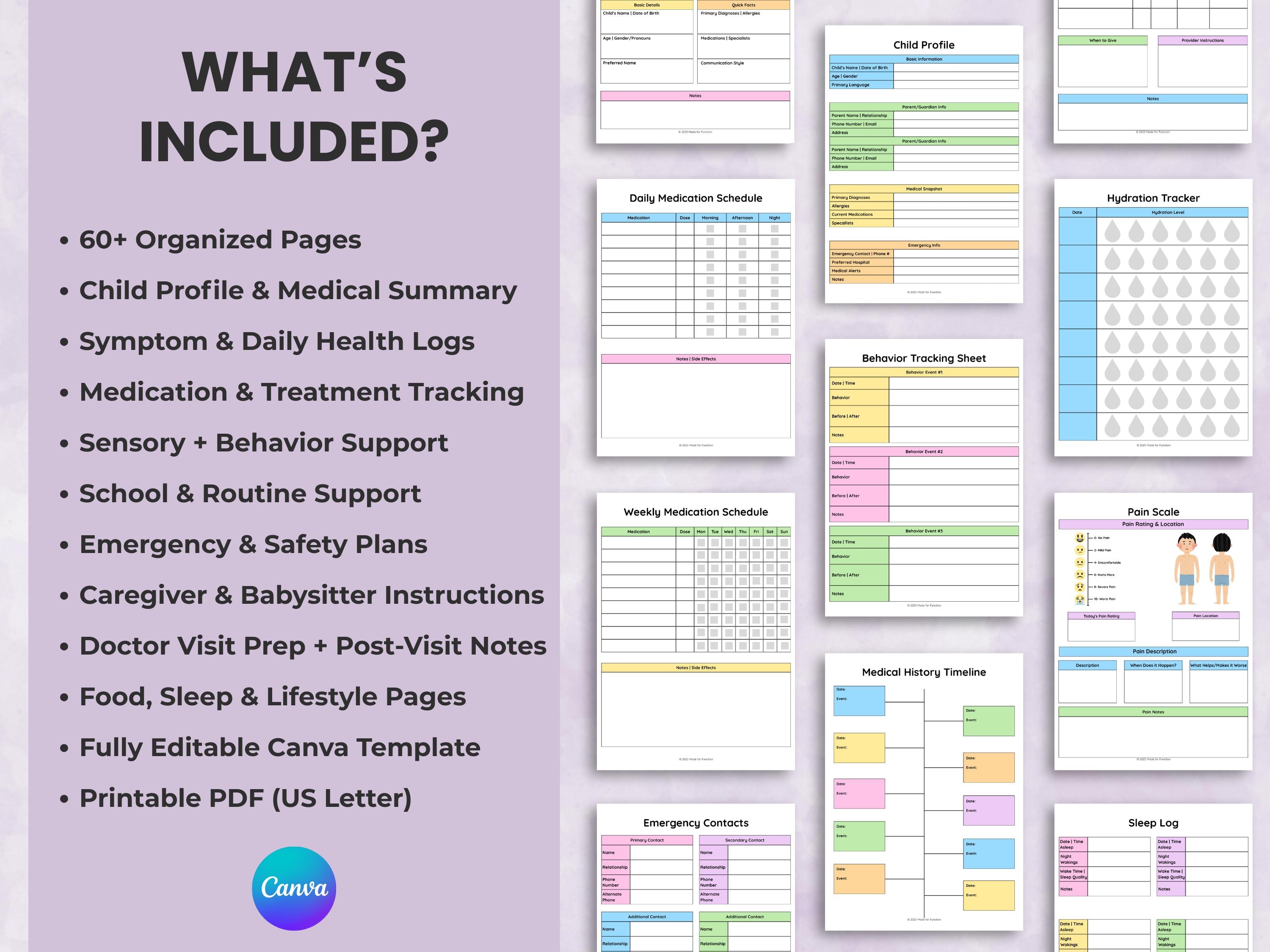 Special Needs Medical Binder Printable, Children’s Health Planner ...