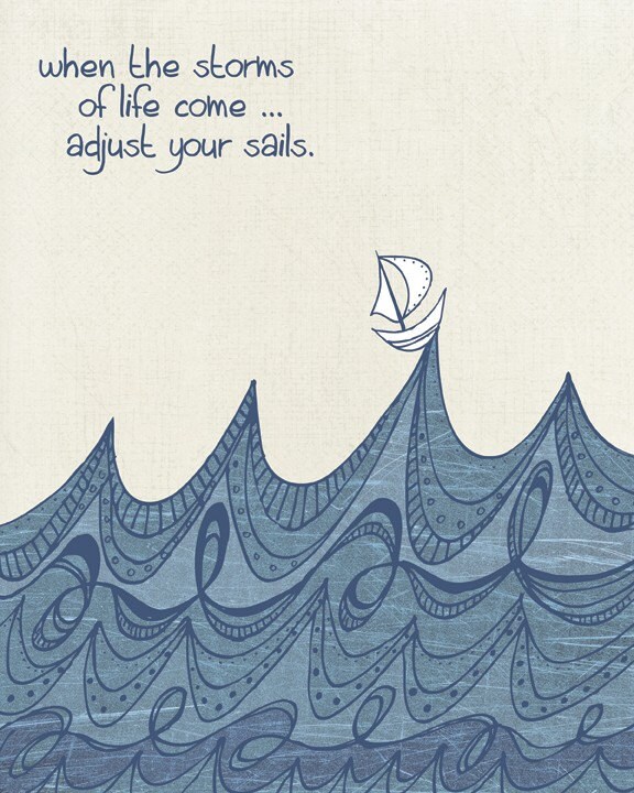 Ocean Art, Inspirational Art Print, Encouraging Art, When the Storms of ...