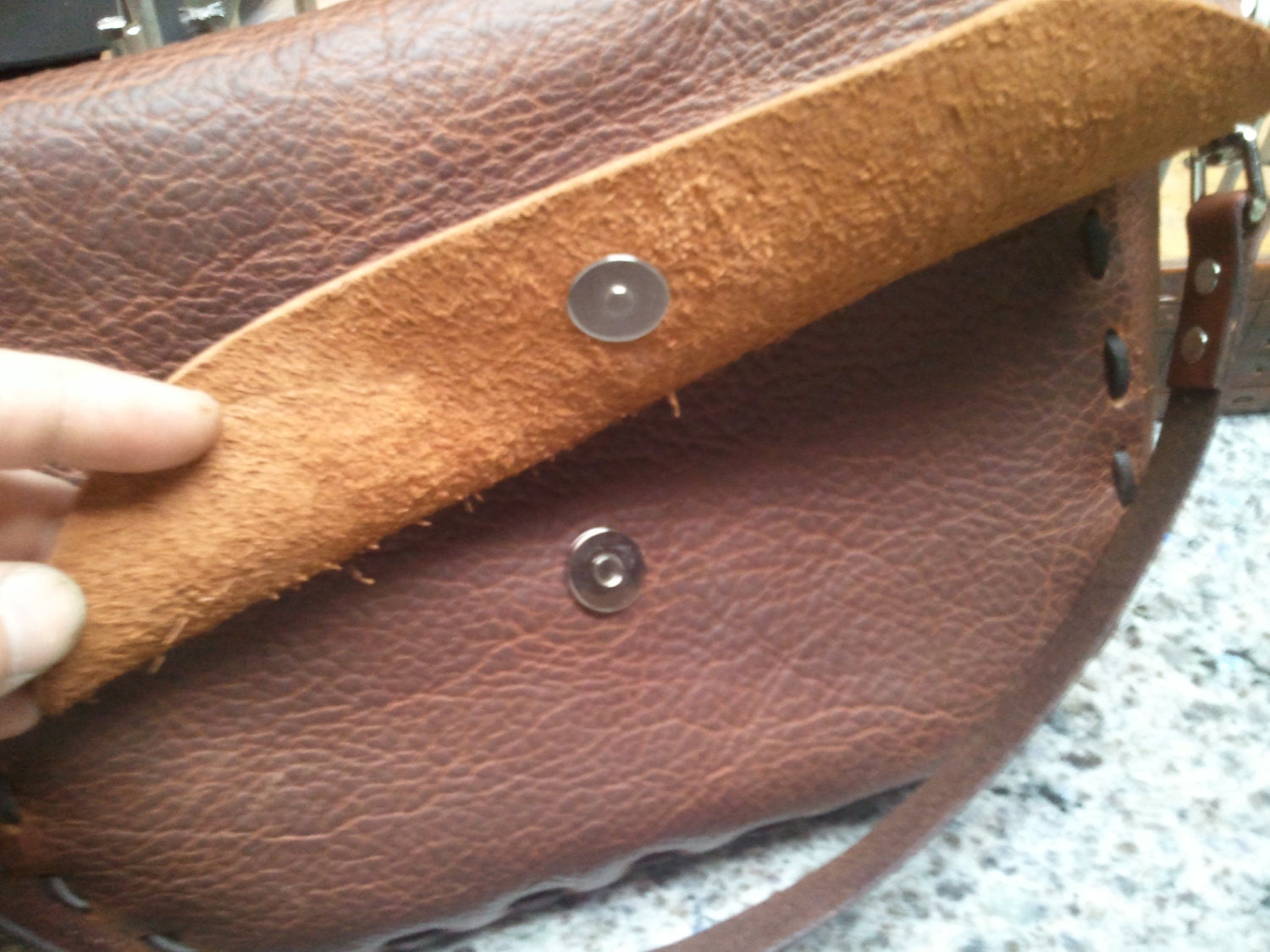 Rustic Style Handmade Kodiak Leather Shoulder Bag - Etsy