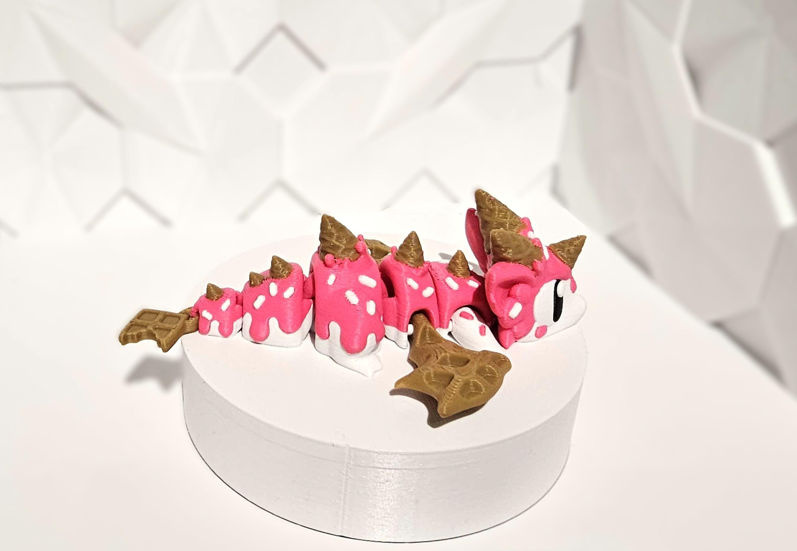 Articulated Ice Cream Cone Dragon: 3D Printed Fantasy Creature - Etsy