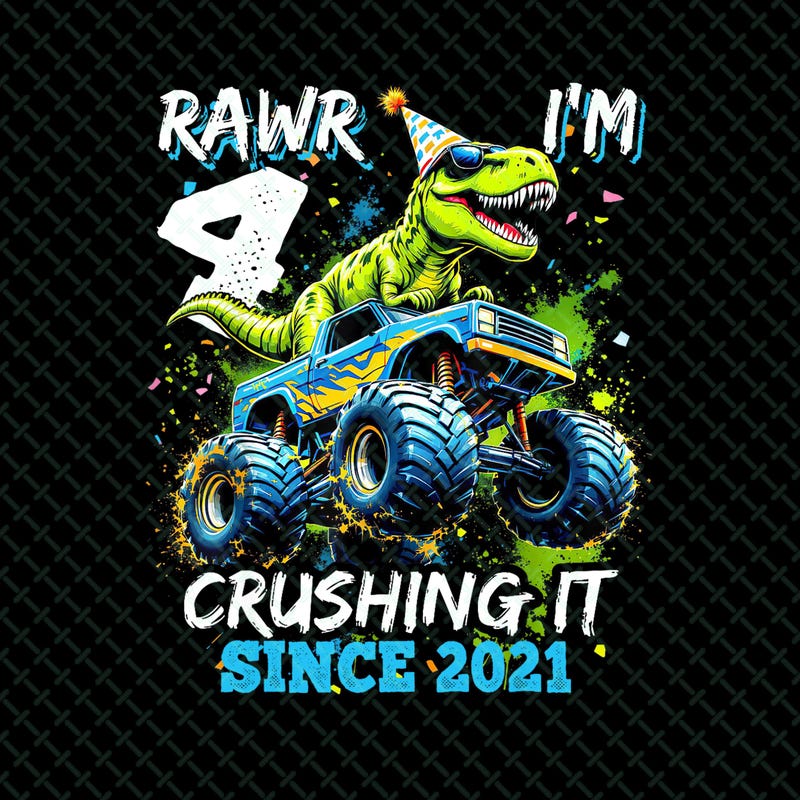 Dinosaur 4 Birthday Girl - Etsy