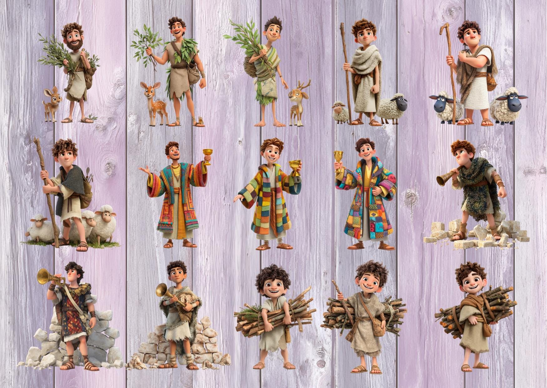 Old Testament Character Clipart – Christian Bible Figures Digital Set ...