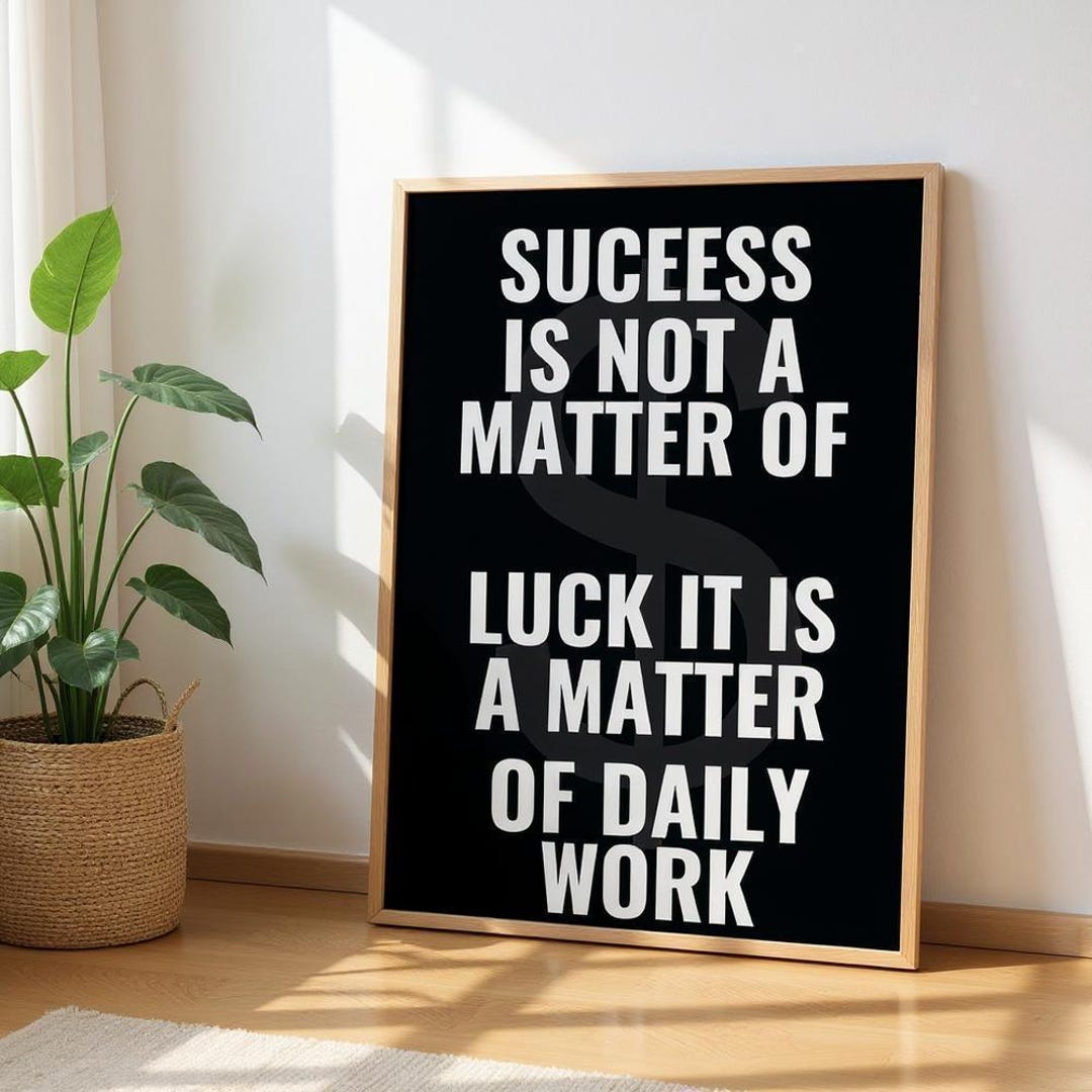 Printable Motivational Poster PDF – “success Isn't Luck; It's a Matter ...