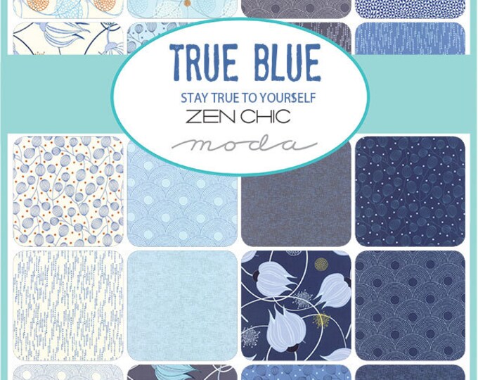 Moda True Blue Charm Pack by Zen Chic. New Fabric Just Arrived - Etsy