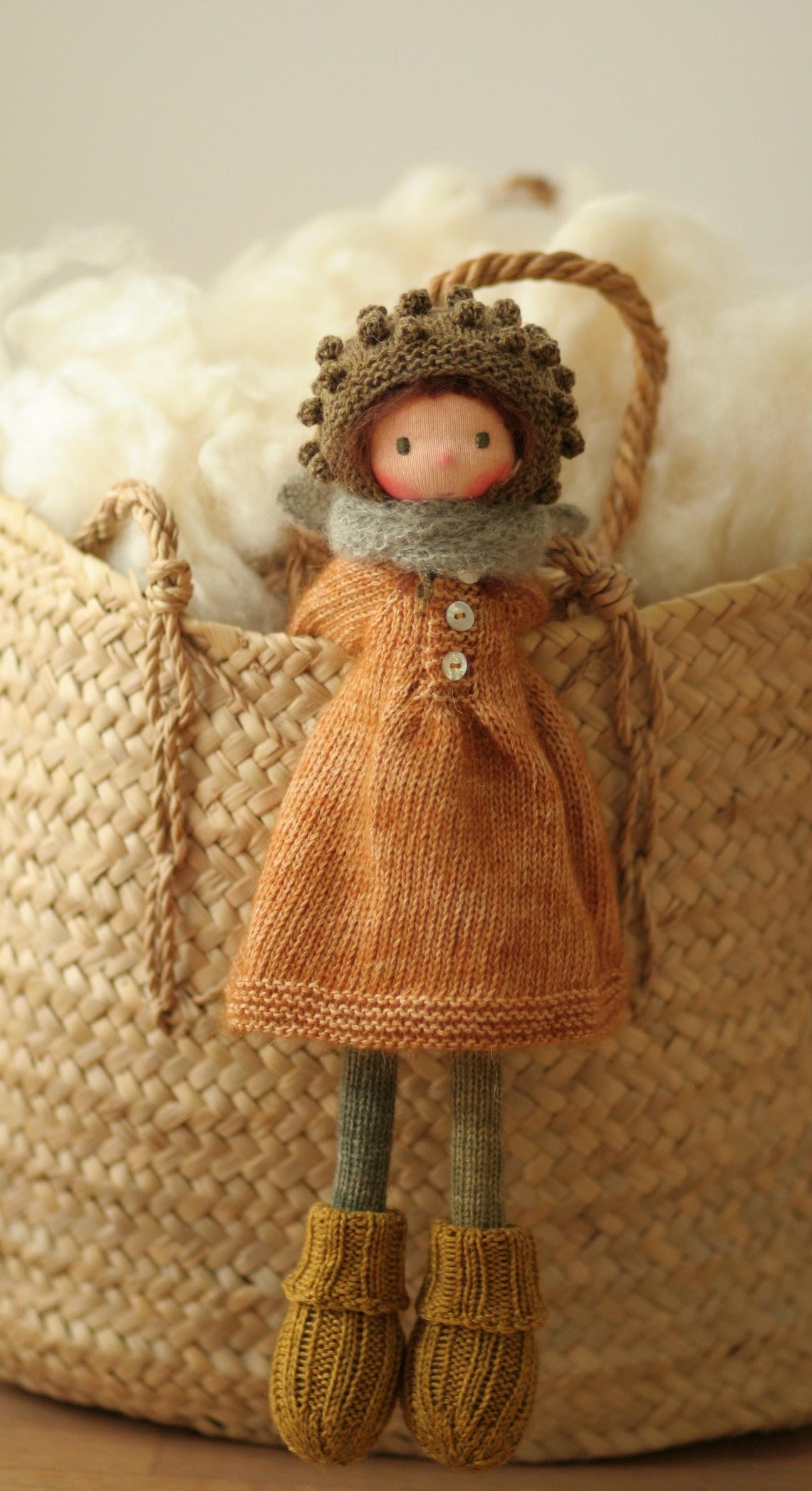Clara -USA DDP (delivered Duty Paid)-peperuda Doll, Knitted Doll 14 ...