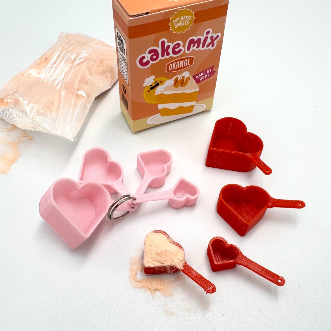 Miniature Heart Measuring Cups 1 : 6 Scale | 3D Printed | Compatible ...